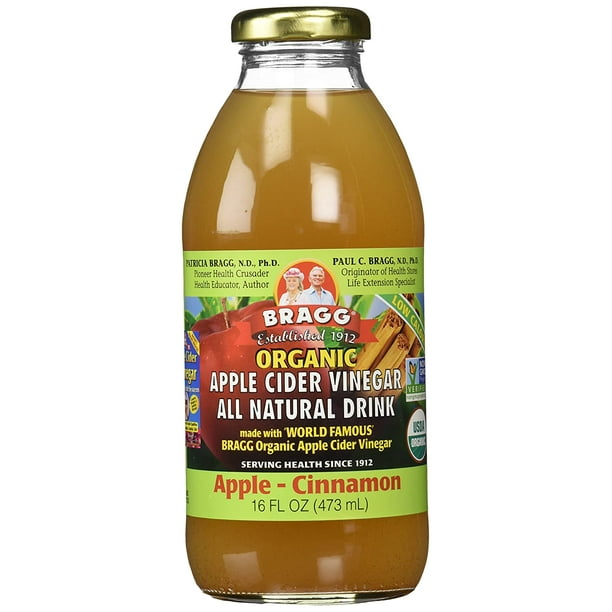 Bragg Organic Apple Cider Vinegar Drink Apple Cinnamon 16 fl oz Pack of ...