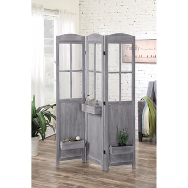 Three Panel Vintage Style Folding Screen, White - Walmart.com