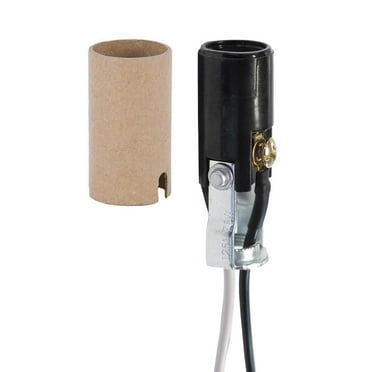 B&P Lamp® Short Keyless, Aluminum Medium Base Lamp Socket with Antique ...