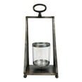 Rustic Western Farmhouse Galvanized Metal Pillar Candleholder Trapezium ...
