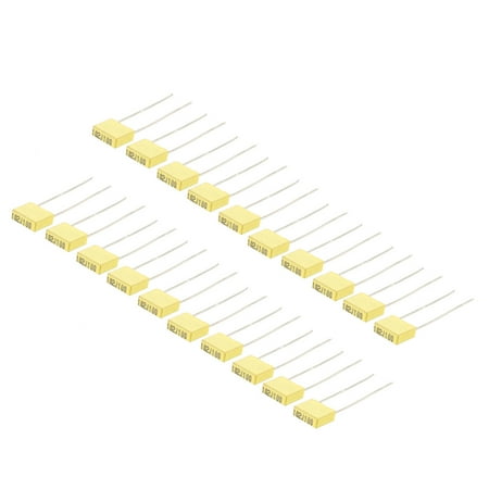 20 Pieces 0.001UF 100V 1NF Radial Lead Box Type Film Correction ...