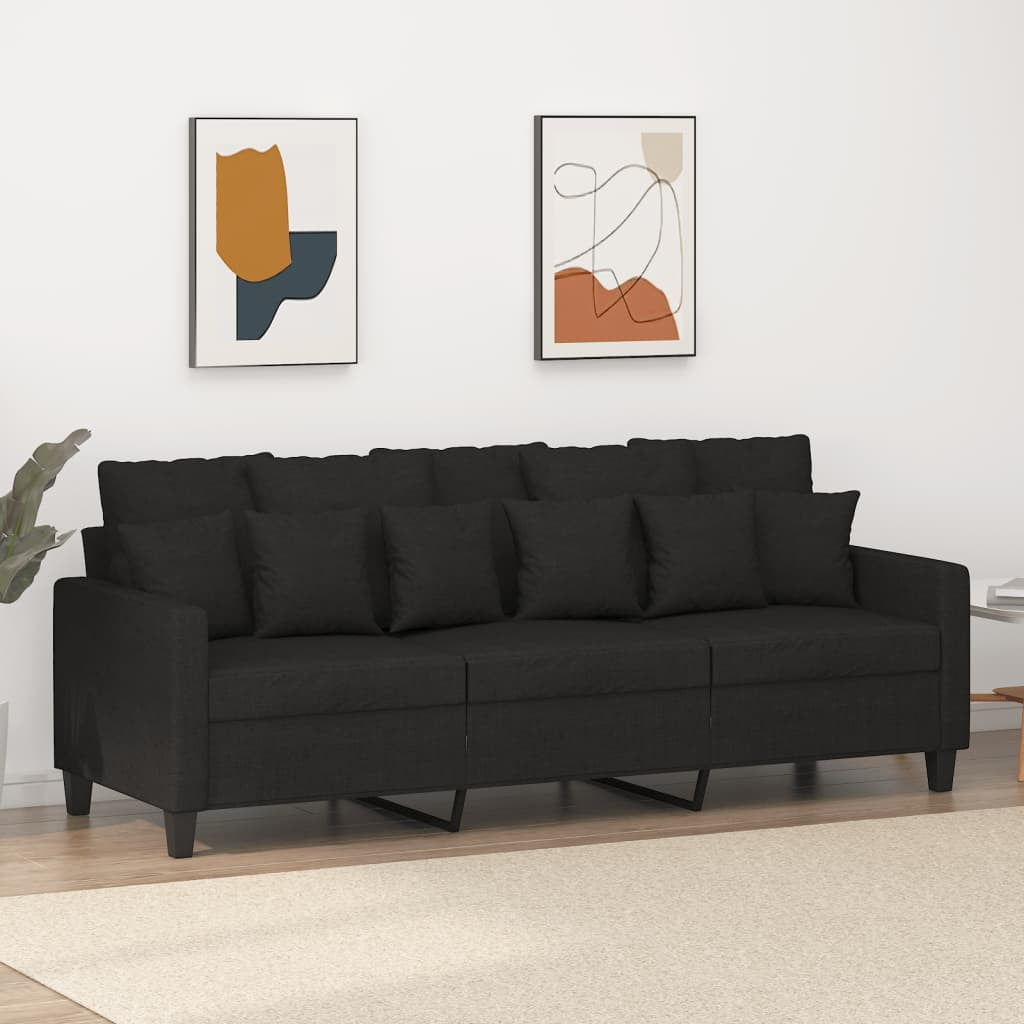 Click here for Vidaxl 3-Seater Sofa Black 180 Cm Fabric 180 Cm prices