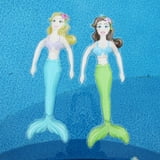 TreasureGurus Inflatable Mermaid Pool Floats, 2 Pieces, Vinyl Floaties ...