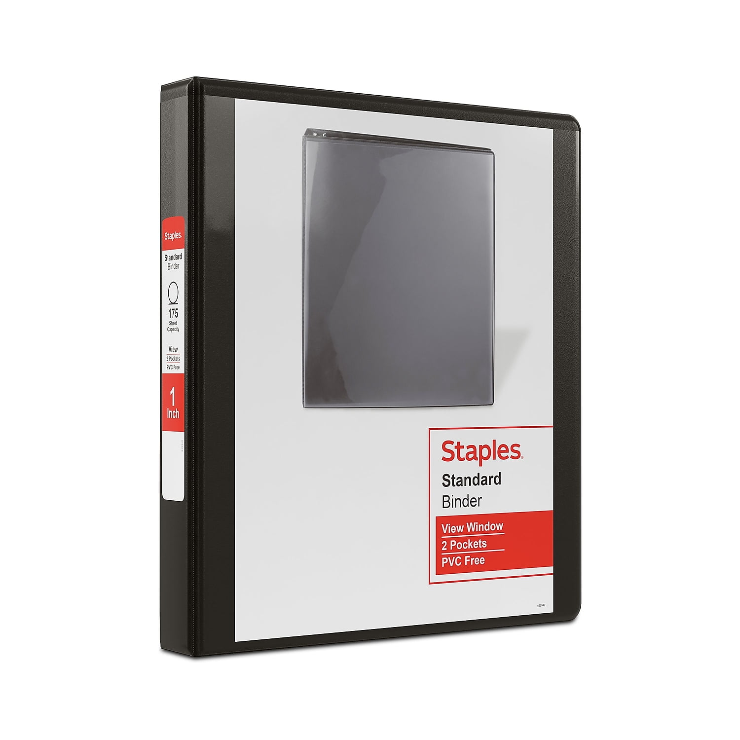 Staples Standard 1" 3-Ring View Binders Black 12/Carton (26431CT ...