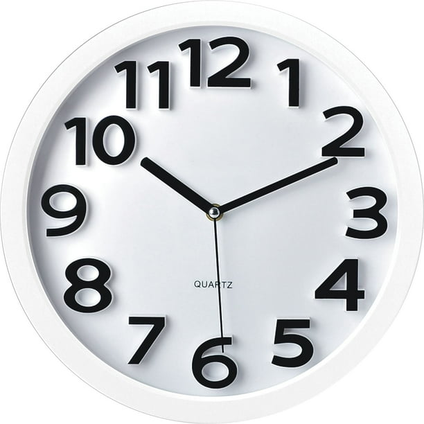 TEMPUS Wall Clock with Raised Numerals and TC62127W - Walmart.com