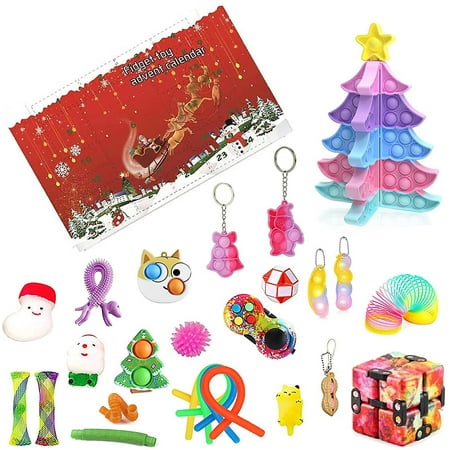 Fidget Toys 24 Days Christmas Advent Calendar Pack Anti Stress Toys Kit ...