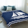 Flannel Throw Blanket for Couch Sofa Bed,Nautical Sailing Boat on Steel ...