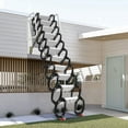 Telescoping Wall-Mounted Ladder (12 Steps) Handrails, Anti-Slip Design ...