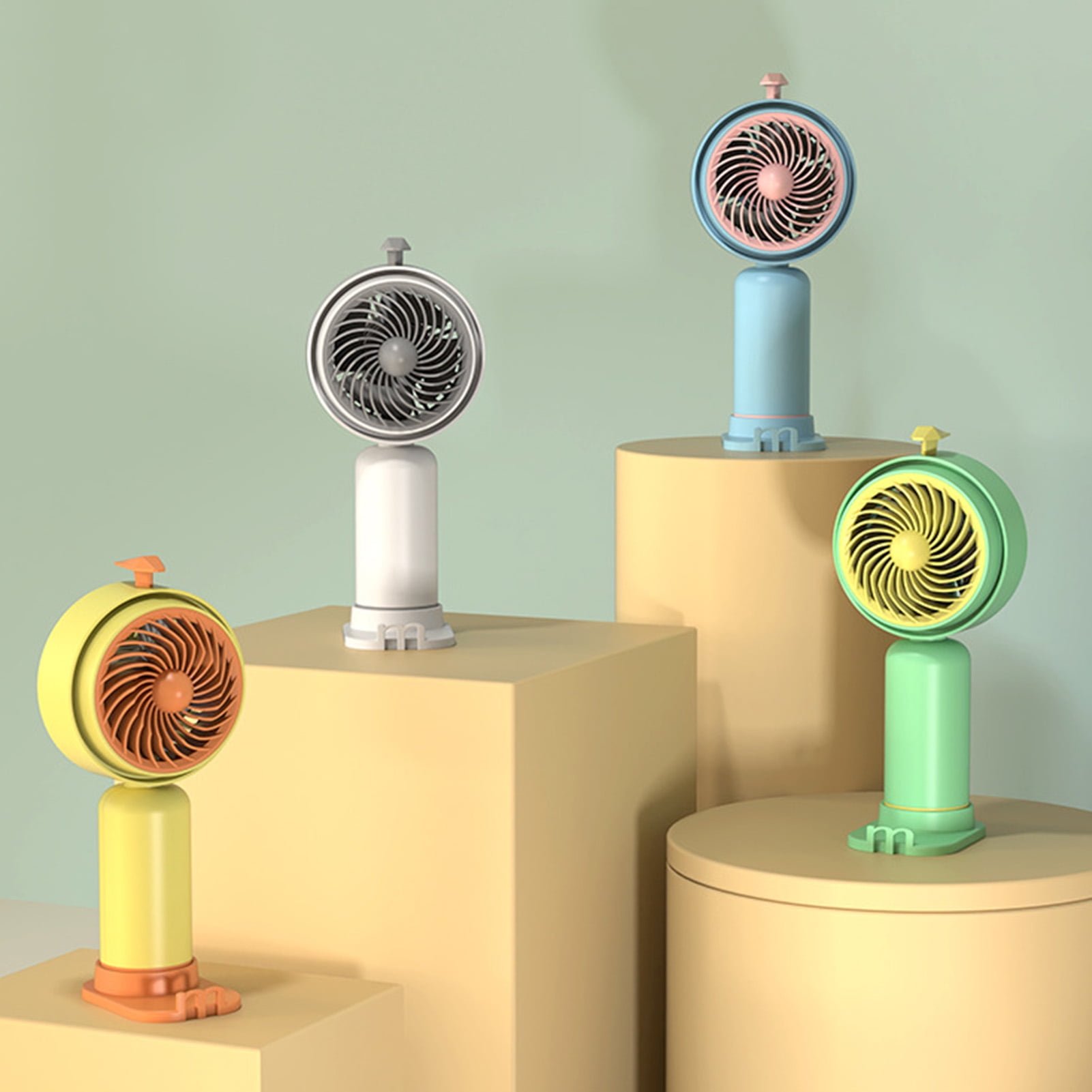 Hesroicy Mini Cooling Fan with Phone Holder - Low Noise - Rechargeable ...