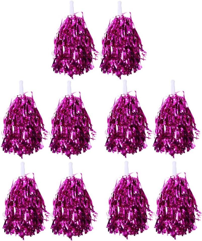 LINLIN 5 Pairs Cheerleading Pom Poms Hand Flowers Cheerleader Pompoms ...