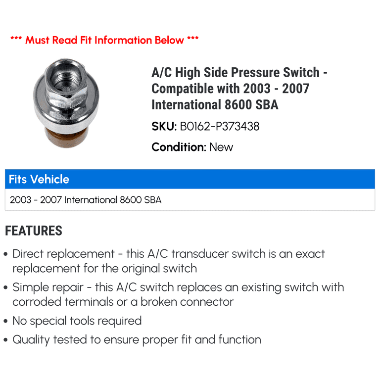 AC Pressure Switch A/C High Side Pressure Switch For 2003-2007 ...