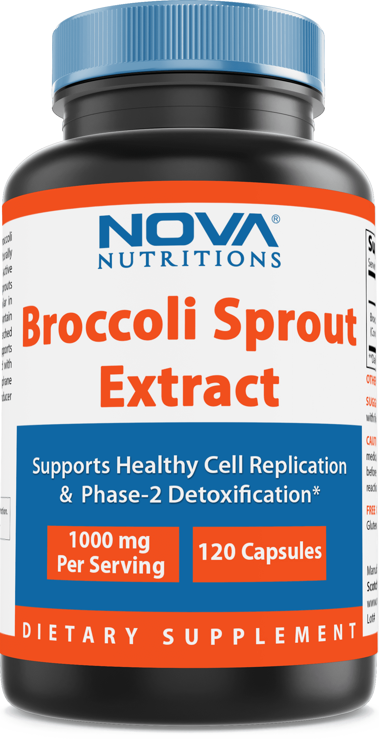 Nova Nutritions Broccoli Sprout Extract 1000 mg 120 Capsules - Walmart.com