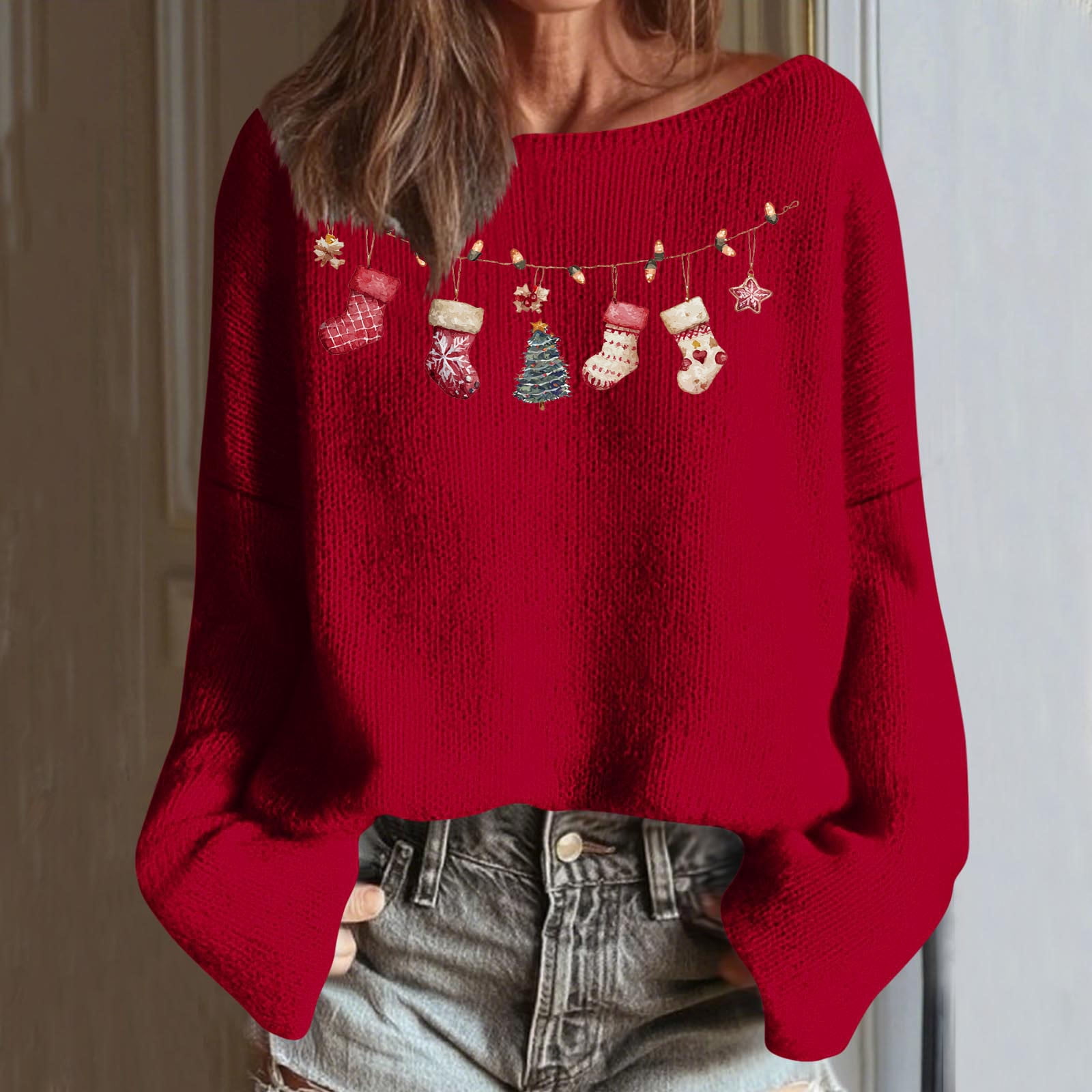 Click here for Hozadoie Long Sleeve Shirts For Women Christmas Pr... prices