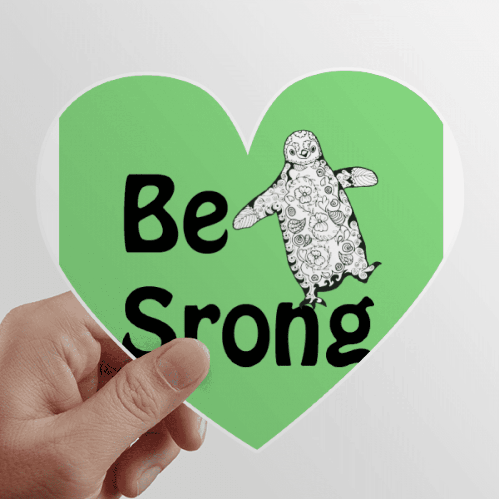 Strong Strengthen Perseverance Heart Vinyl Sticker Bicycle Bottle Decal ...