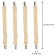 BESTYASH 4Pcs Elastic Fitted Sheet Straps Clips Khaki Metal Bed Sheet ...