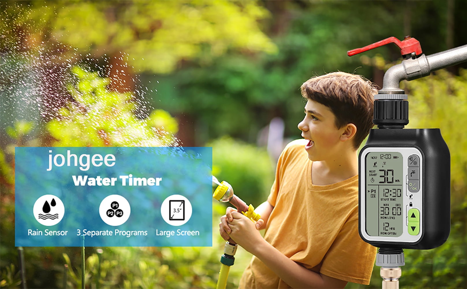 Buy Homitt Water Timer, 3 Separate Watering Programs Sprinkler Timer ...