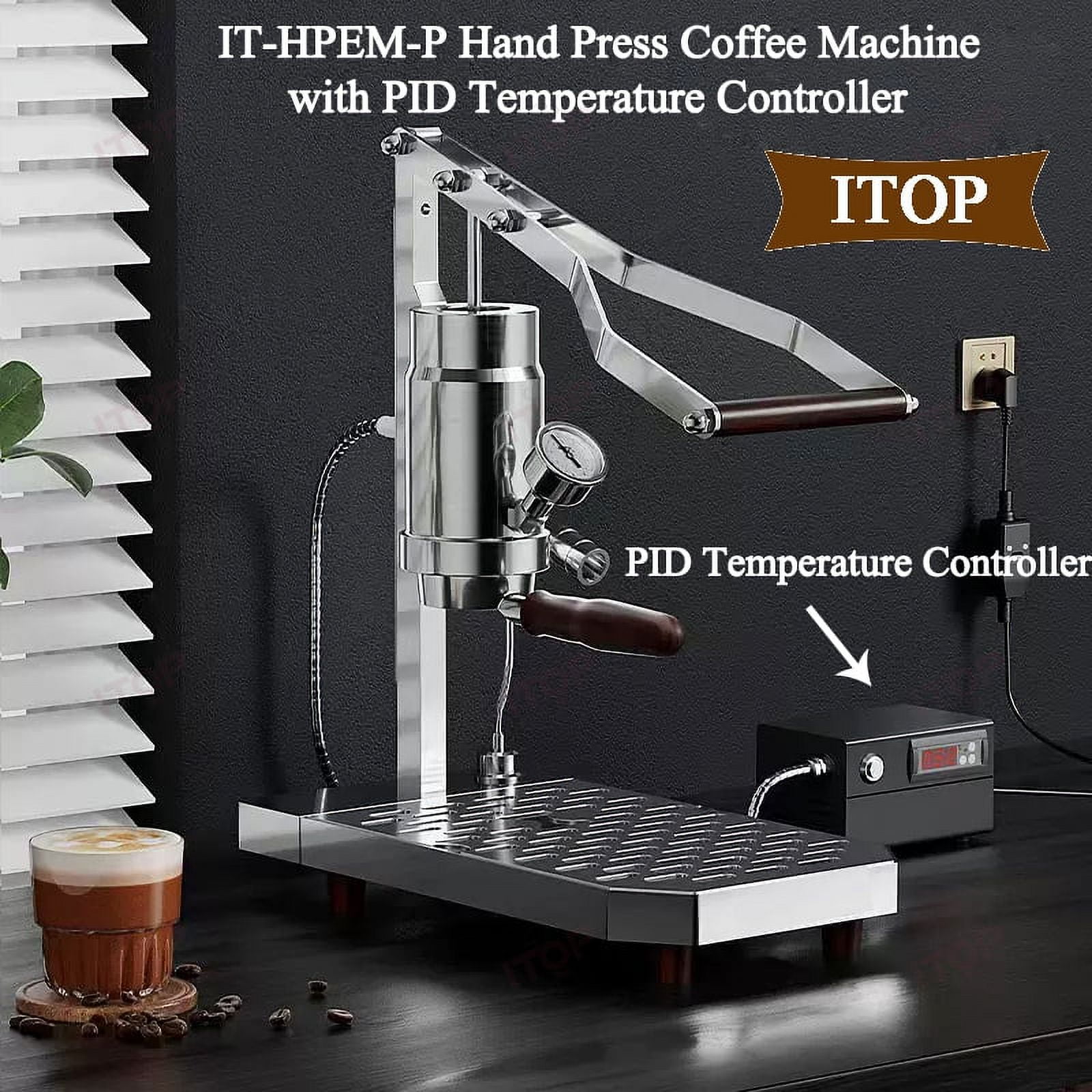 ERNA ITOP IT-HPEM-2-P Hand Press Coffee Maker With PID Temperature Control 9 Bar Constant ...