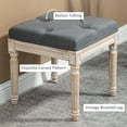 HOMCOM Decorative 16" Vintage Ottoman, Tufted Foot Stool with ...