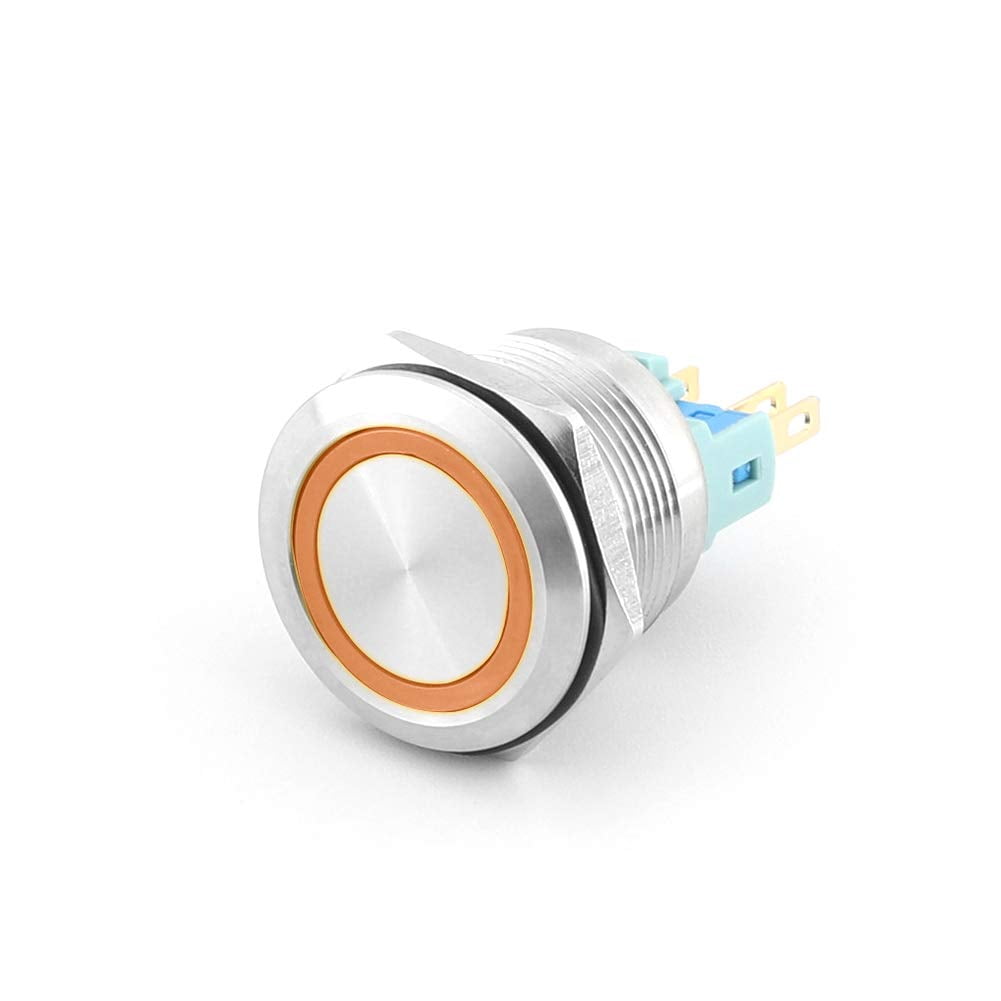 Treedix 12V 22mm/0.86'' Push Button Round Switch with Indicator Light ...