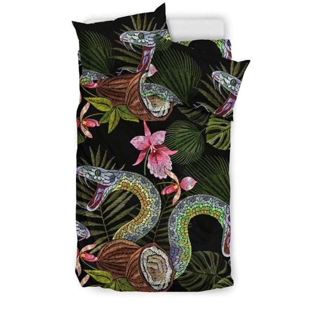 Juego de cama con estampado de coco y hojas de serpiente | Bodega ...