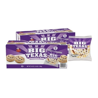 Big Texas Individually Packaged Cinnamon Roll, Sweet Breakfast Box, 4 ...