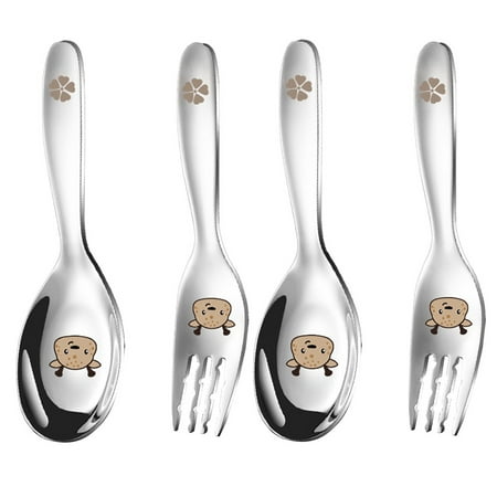 4pcs316 stainless steel children's spoon fork dry rice spoon small ...