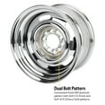 Speedway Motors GM Dual Pattern Chrome 15 x 4 Rally Wheel, 5 on 4.5/4. ...
