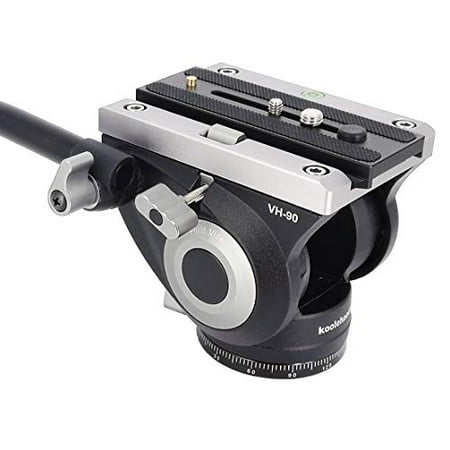 koolehaoda Heavy Duty Video Camera Tripod Fluid Drag Pan Head with 1/4 ...
