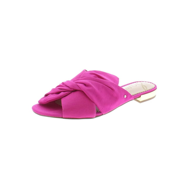 SAM EDELMAN Womens Deep Pink Bow Accent Padded Darian Round Toe Block ...