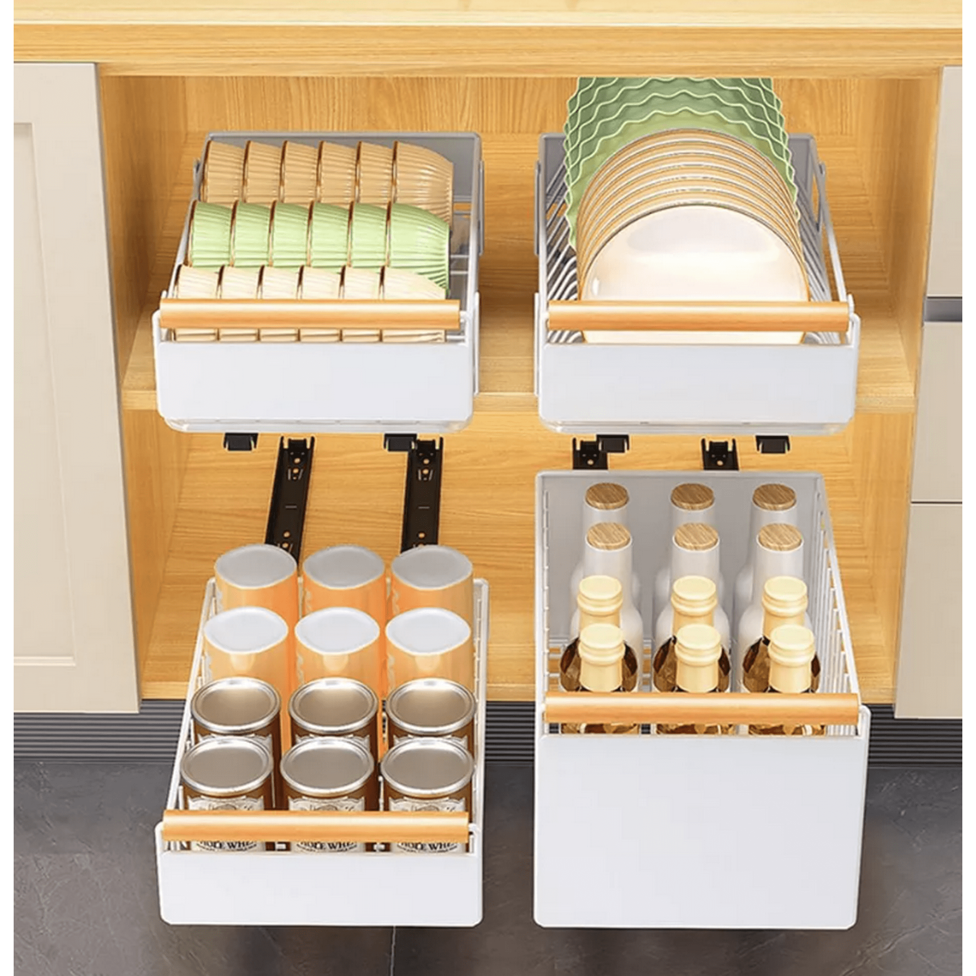 Click here for Drhace-Pull-Out Cabinet Drawers - Retractable Meta... prices
