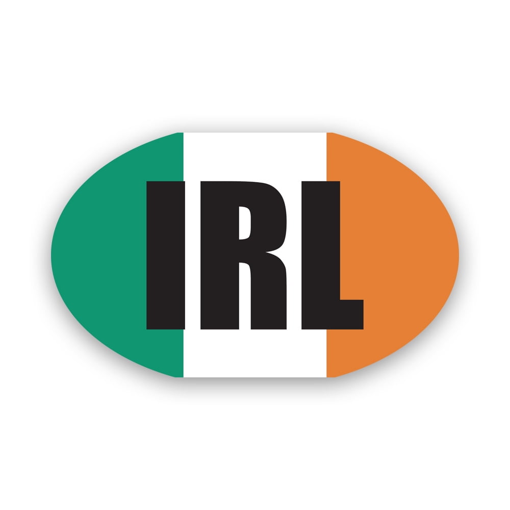 IRL - Ireland Oval Flag Sticker Decal - Self Adhesive Vinyl ...