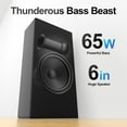 Sound Bar - Hi-Fi Stereo Soundbar with Subwoofer, 80w Peak Power, Deep ...