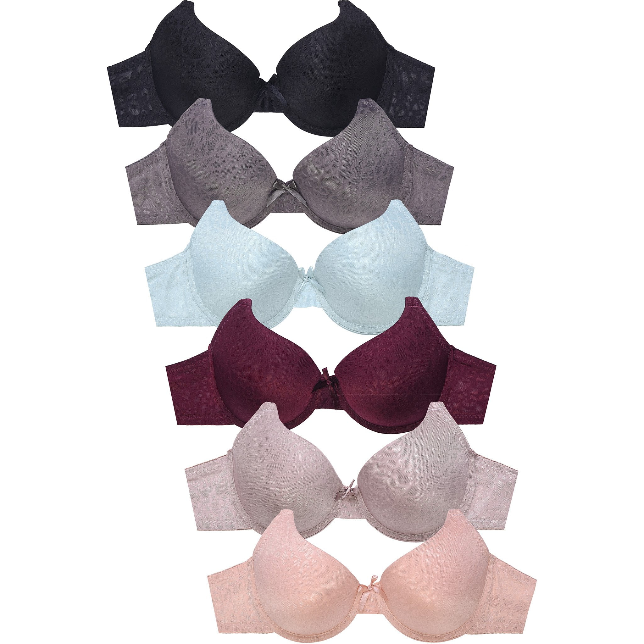 247 Frenzy Women's Essentials Sofra PACK OF 6 Full Coverage Jacquard ...