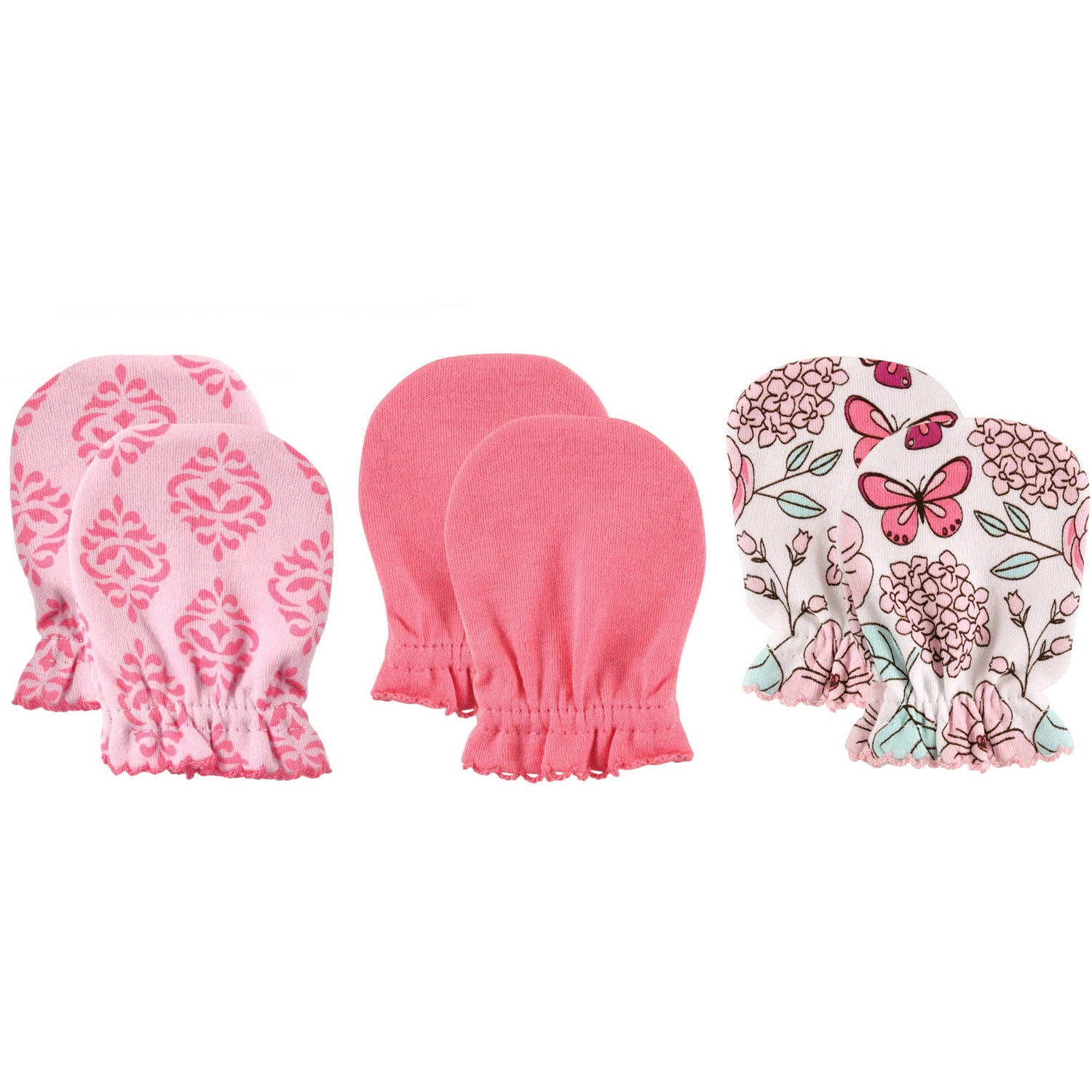 Luvable Friends Newborn Scratch Mittens, 3pk (Baby Girls) - Walmart.com