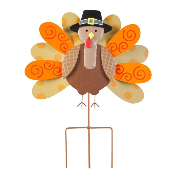 Pilgrim Turkey Lawn Stake by Fox River Creations, Thanksgiving Yard ...