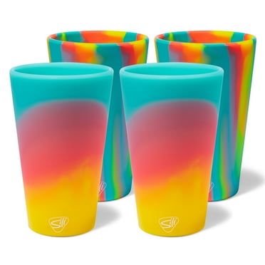 Silipint: Silicone Pint Glasses: 6 Pack Hippie Hops - 16oz Unbreakable ...