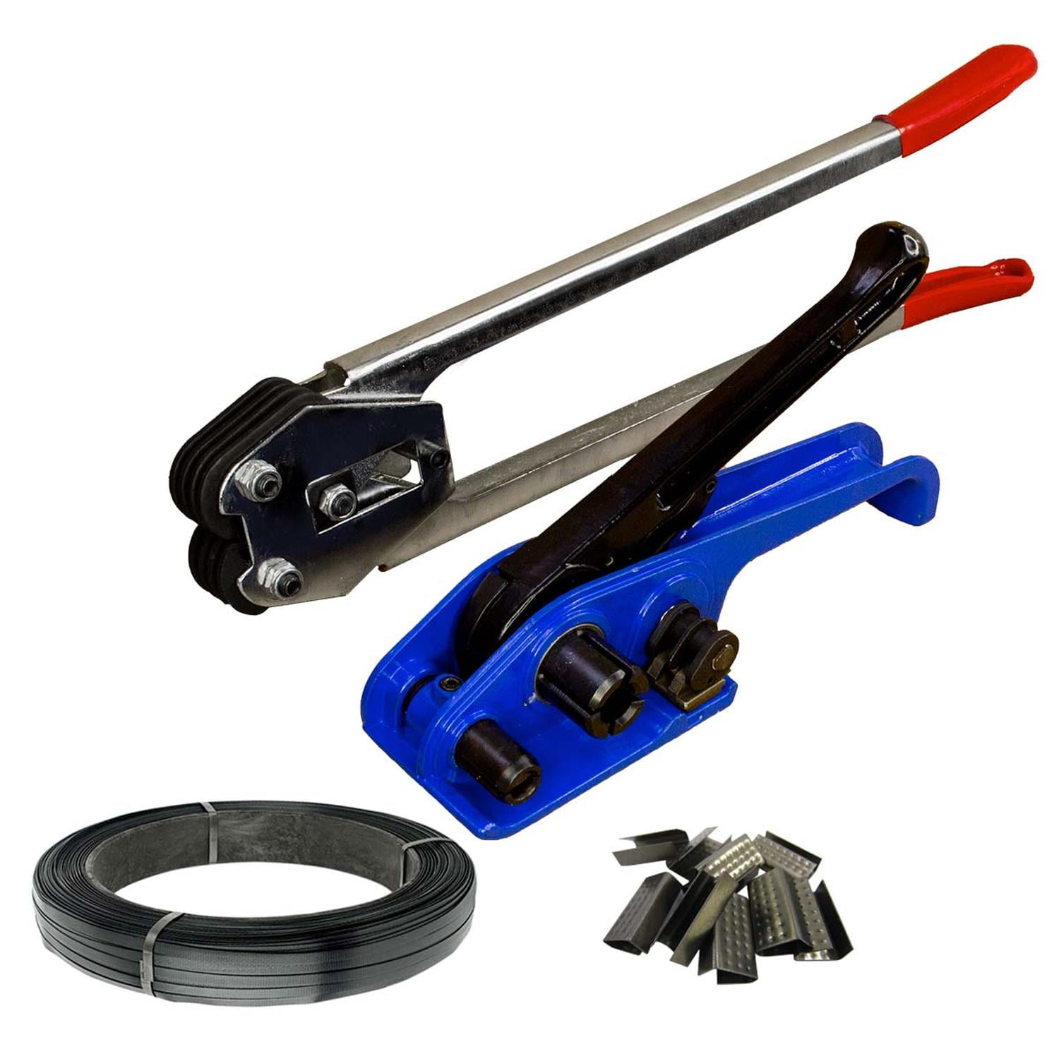 Flejadora Manual Kingsman + Rollo Fleje Plástico + Grapas gris | Bodega Aurrera en línea