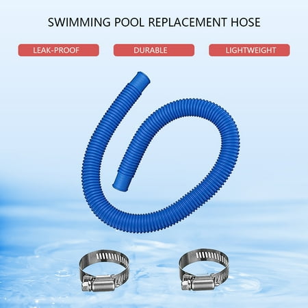 Clairlio Flexible Swimming Pool Hoses Tubes with Hose Clamps for Above ...