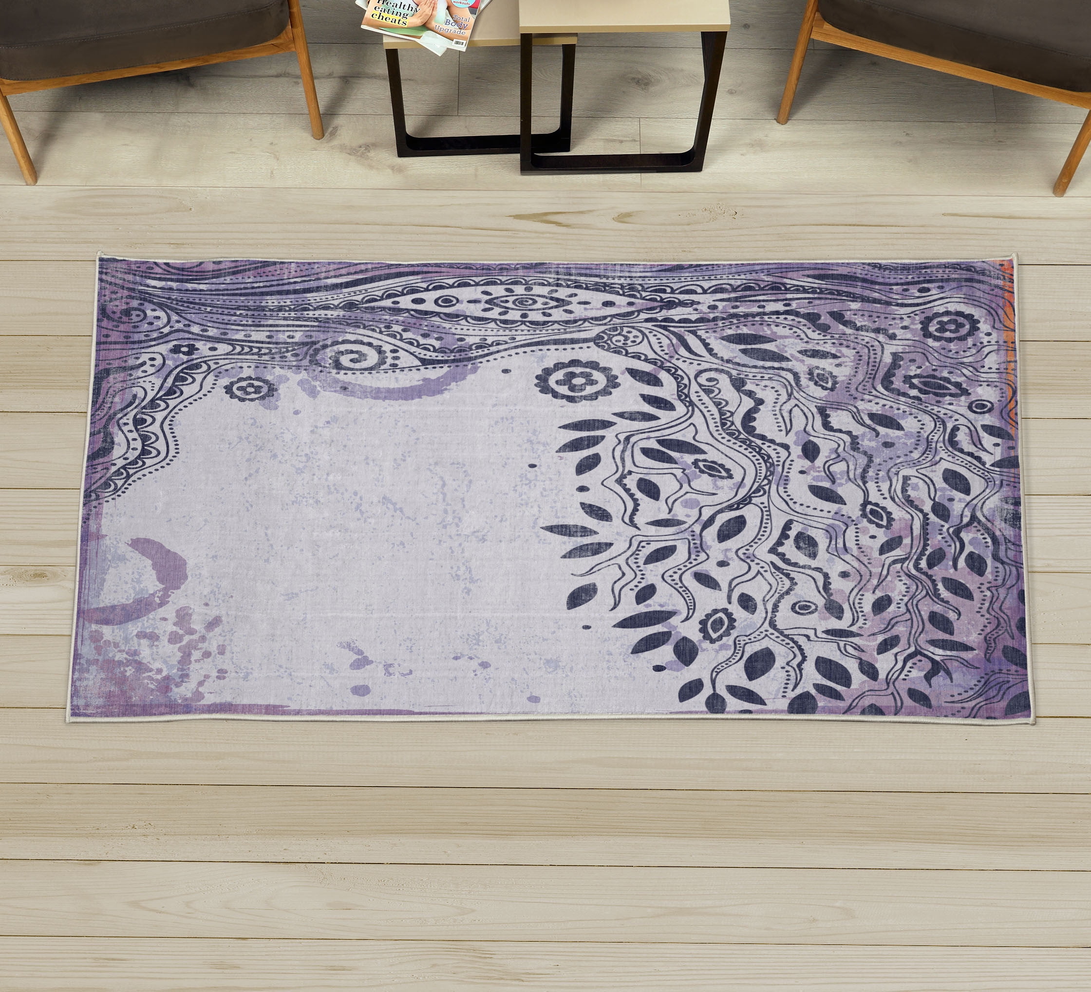 Tree of Life Decorative Rug, Bohemian Zentangle Ornaments Branches and ...