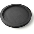 9 Inch Black Round Wooden Tray, Decorative Serving Trays for Ottoman ...
