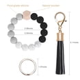 Black 8X8CM Wooden Bead Wrist Keychain, Loss Prevention Bracelet Key ...