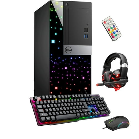 RGB Lights Gaming PC with Headset - Dell OptiPlex Mini Tower Computer ...