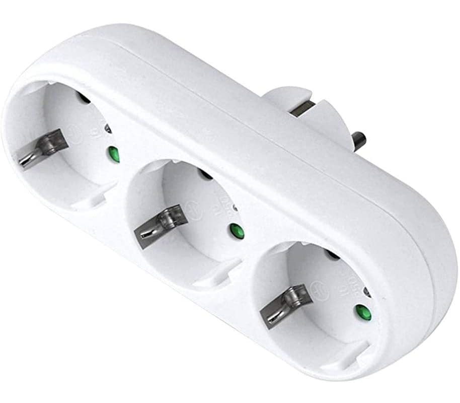 3-Way Socket Adapter, 3-Way Multiple Plug Wall Or Table Socket 16A ...