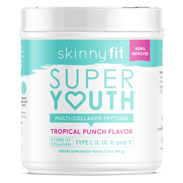 SkinnyFit Super Youth Tropical Punch Collagen Powder Dietary Supplement ...