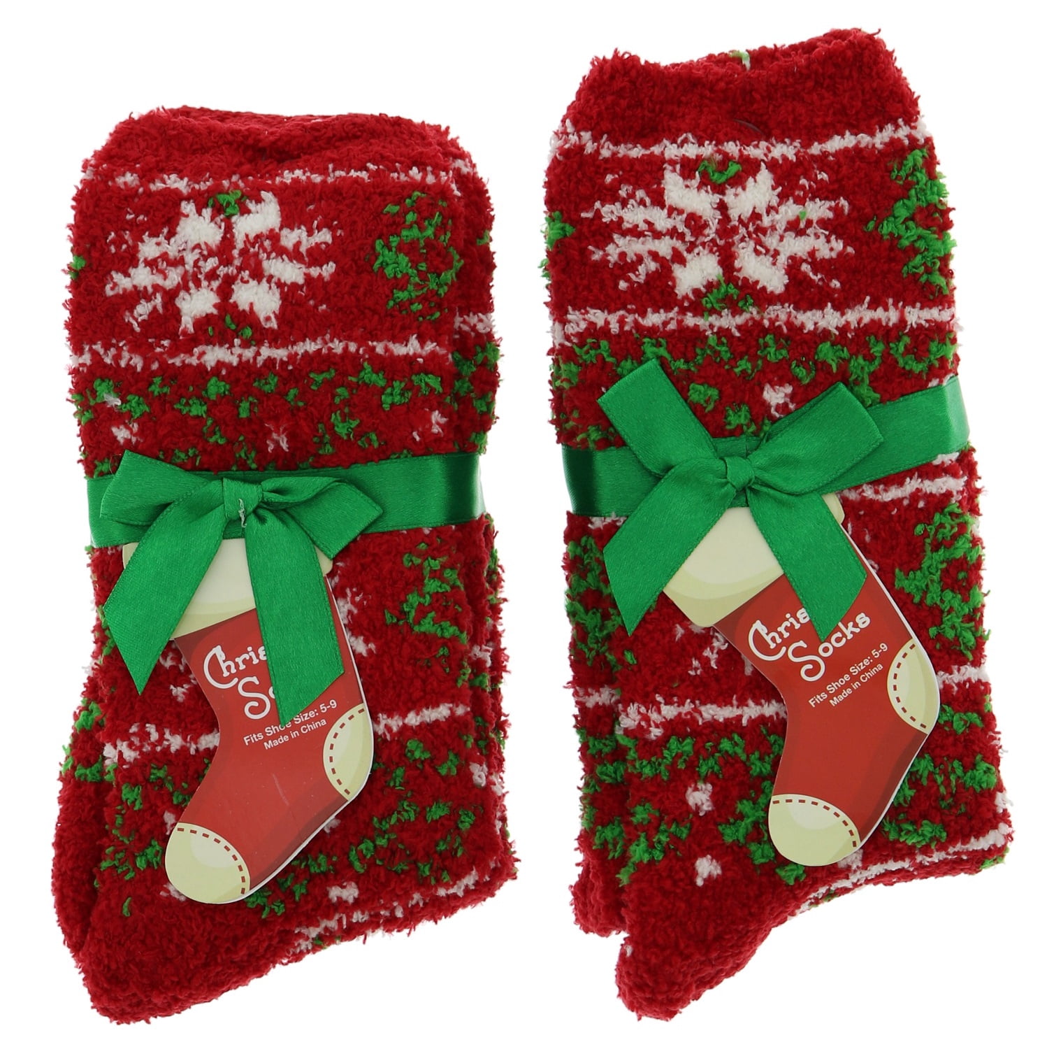 Gold Medal Women's Christmas Fuzzy Butter Slipper Socks (2 Pr) - Red ...