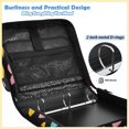 Blue Yellow Pink Hearts 3 Ring Binder Bag Zipper Binder Organizer with ...