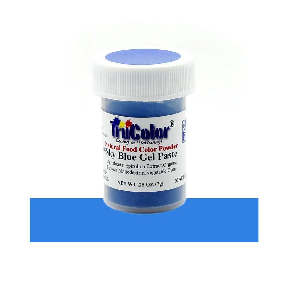 TruColor Sky Blue Natural Gel Paste Powder Food Coloring, 7 Grams ...