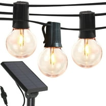 Brightech 27 Ft Solar Outdoor String Lights with Remote, 12 LED Bulbs ...