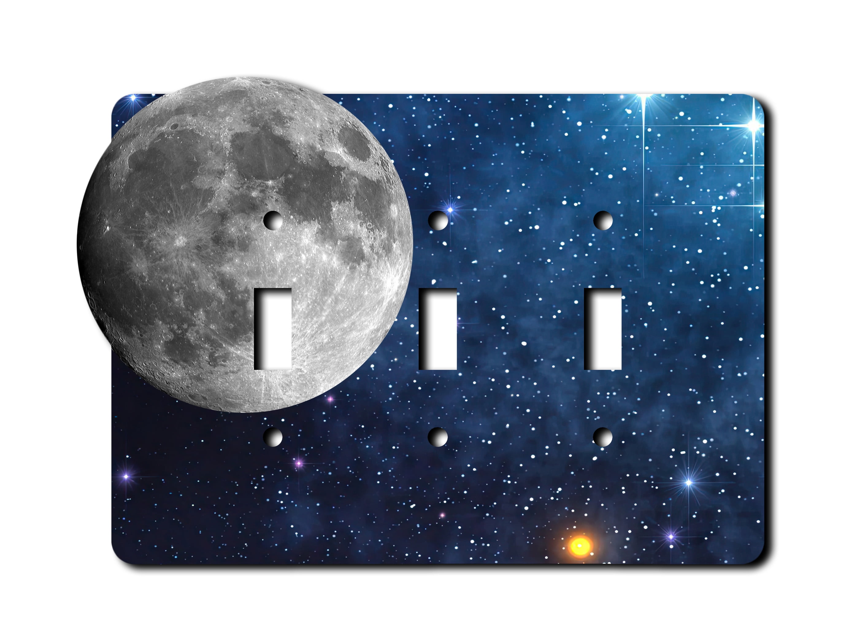 Off The Wall Plates - Moon Outer Space - Triple Gang Light Switch ...