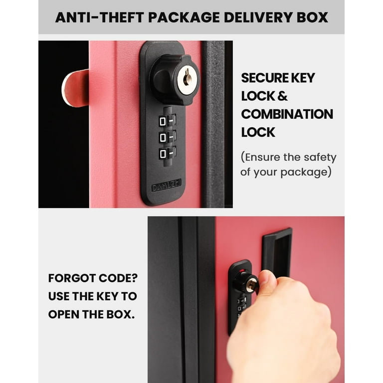 Porch Package Security Box Lockable Package Delivery Box For Outside ...